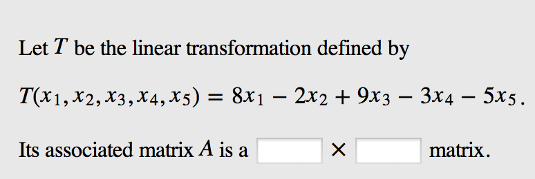 Solved Let T be the linear transformation defined by T(x1, | Chegg.com