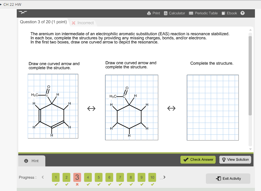 Solved The arenium ion intermediate of an electrophilic | Chegg.com