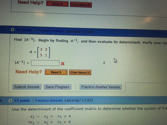 Solved Find |A^-1|. Begin by finding A ^-1, and then | Chegg.com