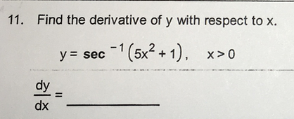 Solved Find the derivative of y with respect to x. y = | Chegg.com