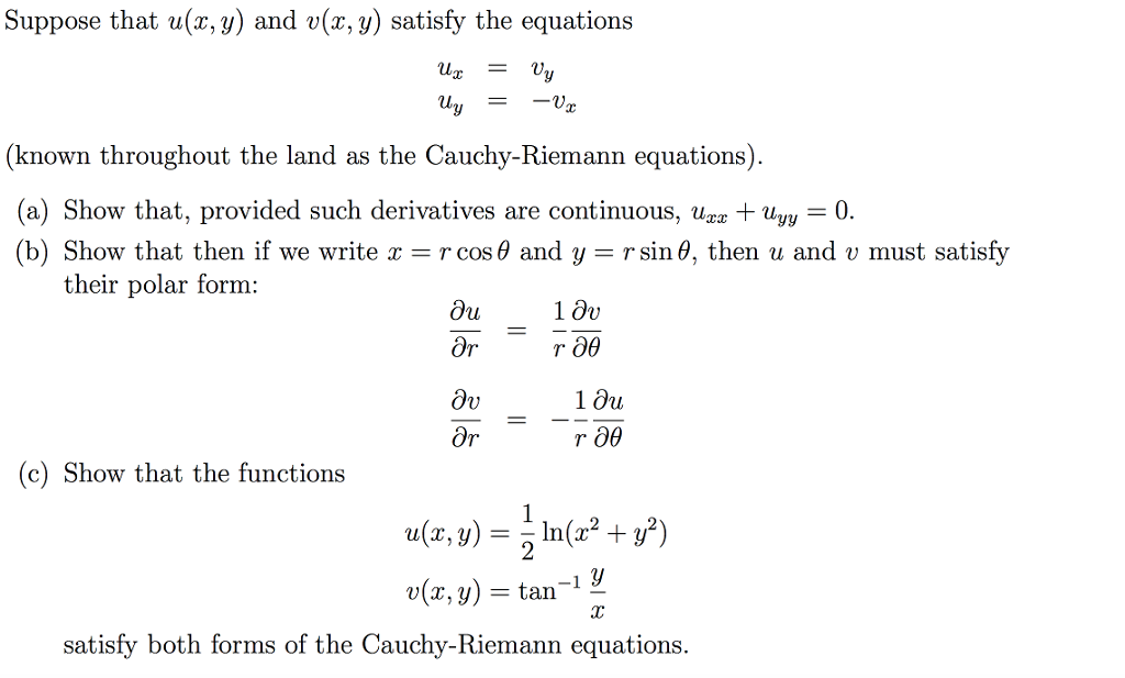Cauchy Riemann Equations Polar - Tessshebaylo Cauchy Riemann Equations Polar - Tessshebaylo