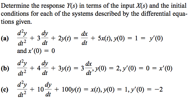 Solved Determine the total response for each system in | Chegg.com