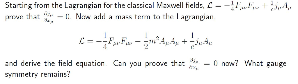 Solved Starting from the Lagrangian for the classical | Chegg.com Solved Starting from the Lagrangian for the classical | Chegg.com