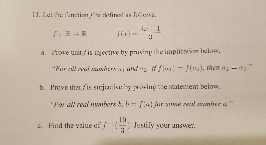 Solved 11. Let the function fbe defined as follows. 1.21 f: | Chegg.com