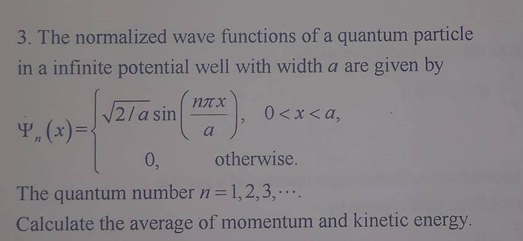 Solved The Normalized Wave Functions Of A Quantum Particle