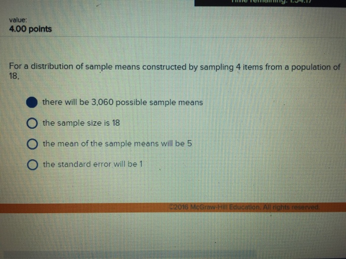 Solved For a distribution of sample means constructed by | Chegg.com
