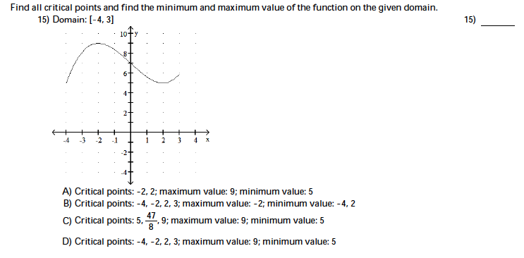 Solved Find all critical points and find the minimum and | Chegg.com