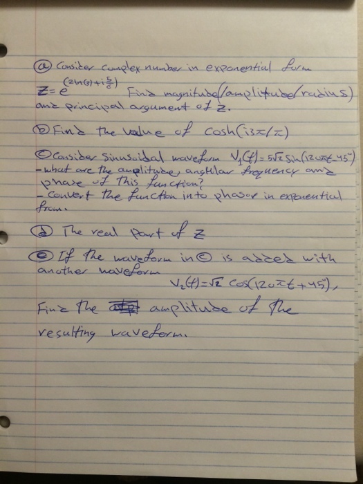 Consider complex number in exponential form Z = | Chegg.com