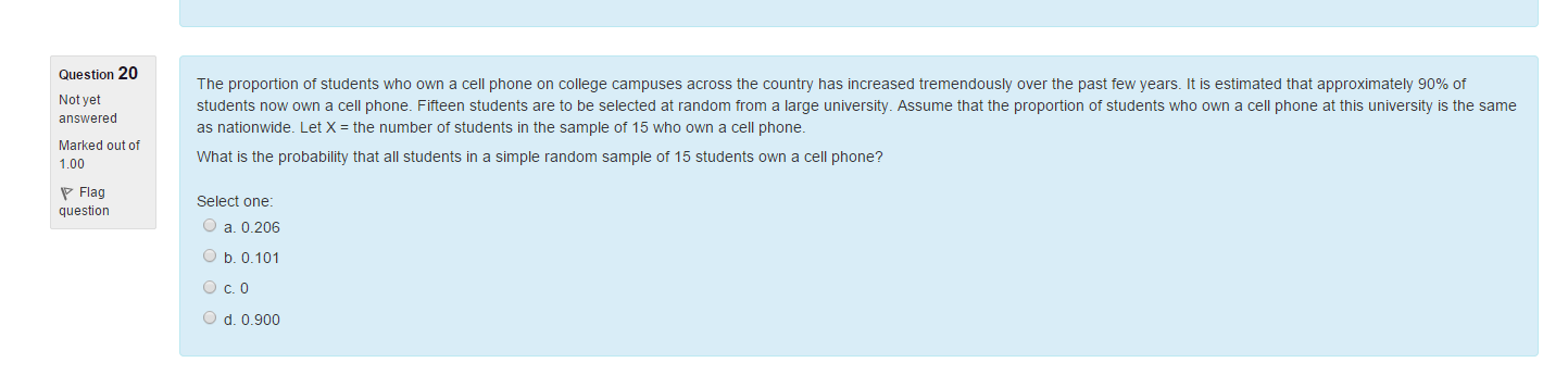 Solved The proportion of students who own a cell phone on | Chegg.com