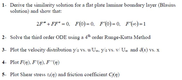 Solved Derive the similarity solution for a flat plate | Chegg.com