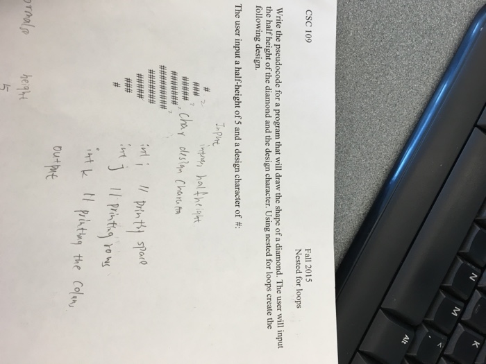 Solved Write The Pseudocode For A Program That Will Draw The