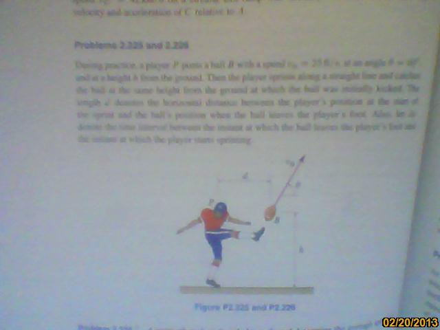 Solved During practice, a player P punts a ball B with a | Chegg.com