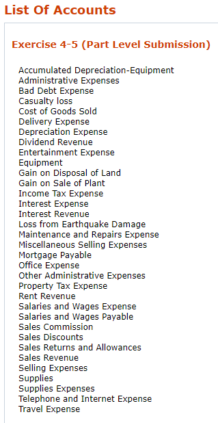 Solved Exercise 4-5 (Part Level Submission) Two accountants | Chegg.com