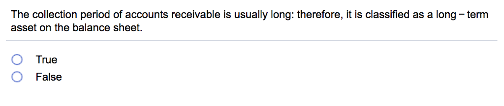 Solved The collection period of accounts receivable is | Chegg.com
