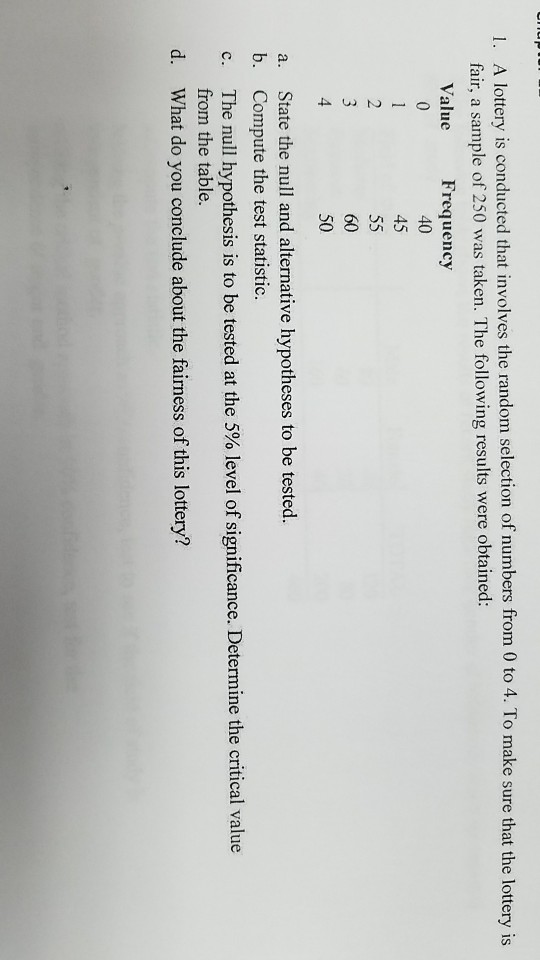 Solved 1. A lottery is conducted that involves the random | Chegg.com