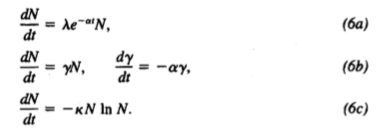 Solved dN dt dN dt dN --KN In N. (6a) (6b) (6c) dt | Chegg.com