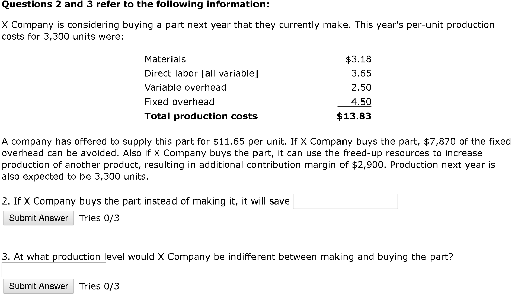 Solved Questions 2 and 3 refer to the following information: | Chegg.com