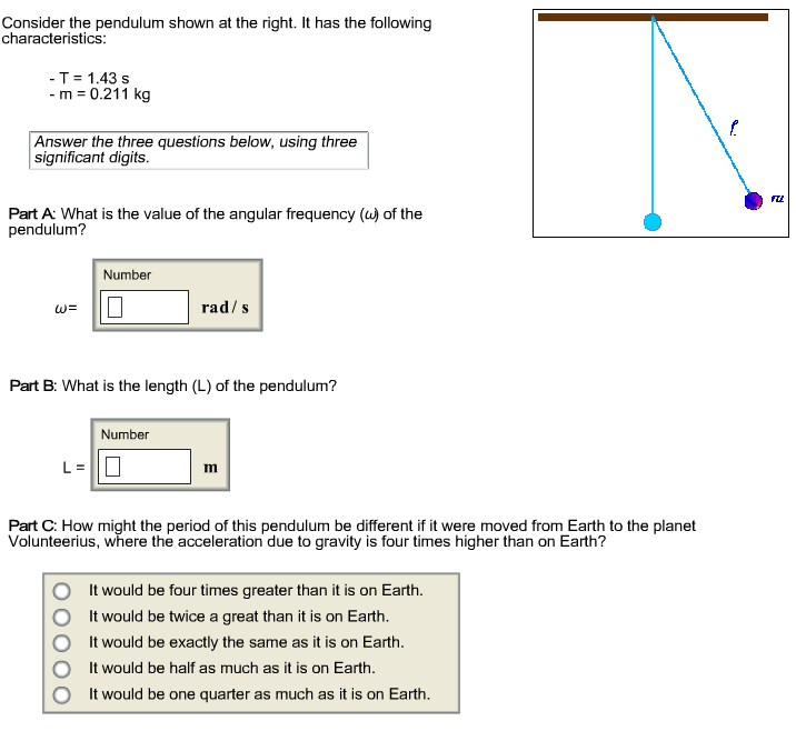 Solved Consider the pendulum shown to the right. It has the | Chegg.com
