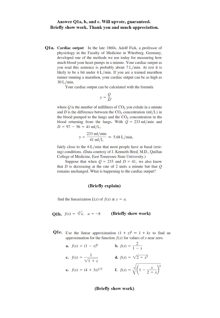 Solved Cardiac output In the late 1860s. Adolf Fick, a | Chegg.com