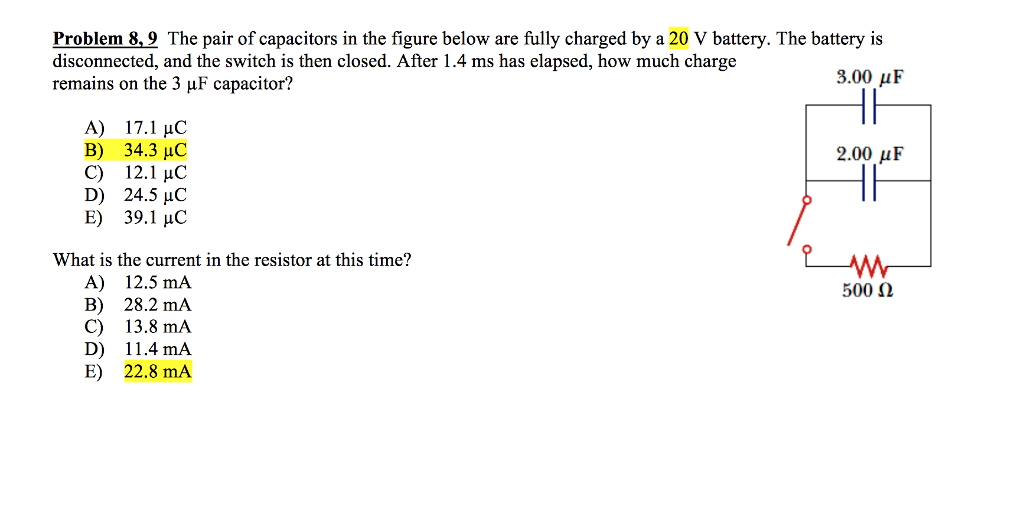 Solved Problem 8,.9 The pair of capacitors in the figure | Chegg.com