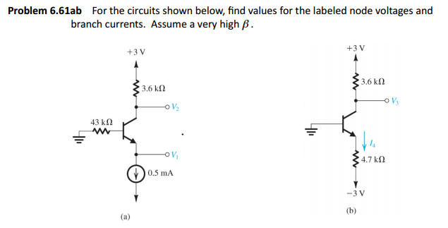 Solved For the circuits shown below, find values for the | Chegg.com