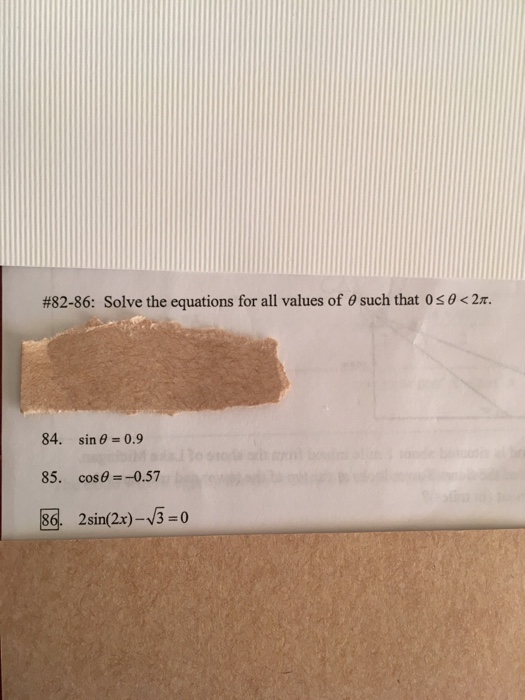 Solved Solve the equations for all values of theta such that | Chegg.com