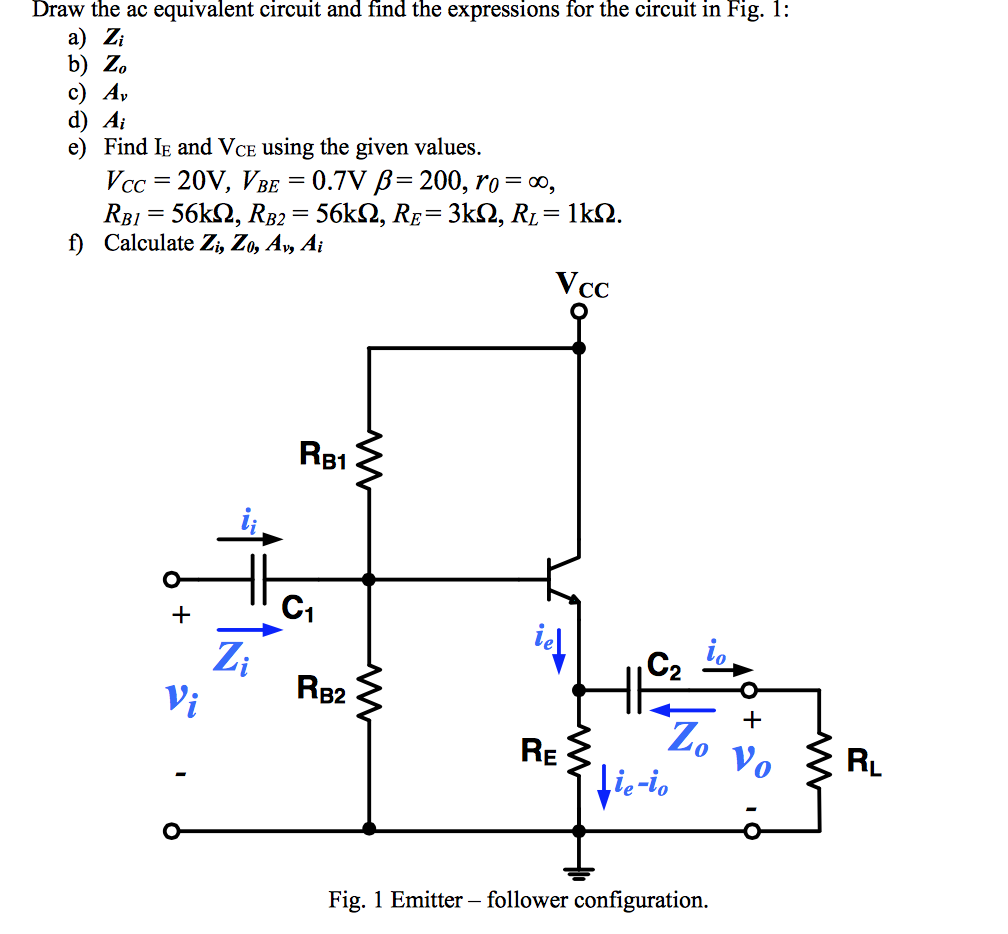Solved Draw The Ac Equivalent Circuit And Find The