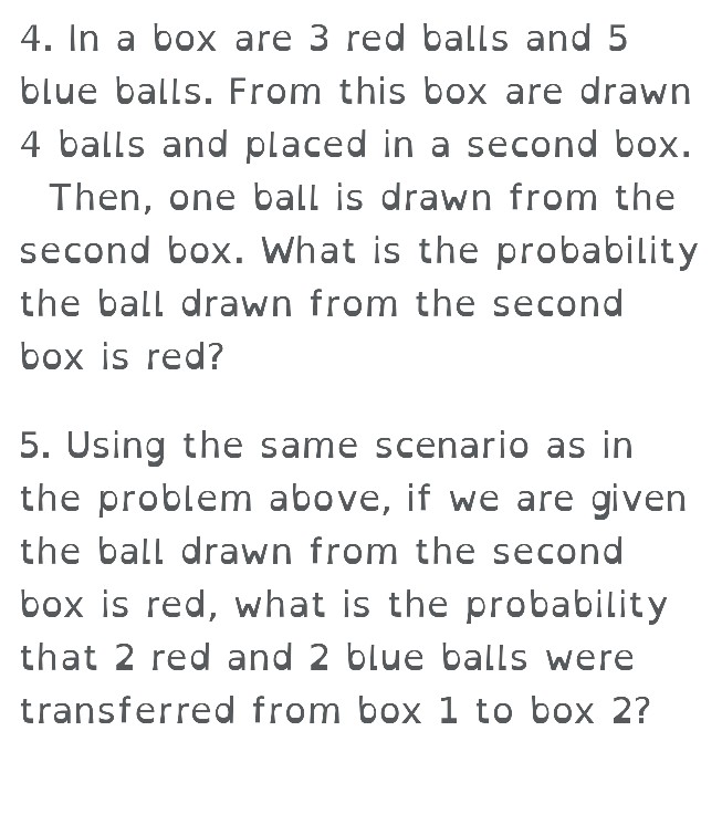 Solved In a box are 3 red balls and 5 blue balls. From this | Chegg.com