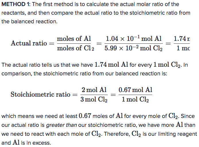 Solved I am trying to determine what the limiting reagent is | Chegg.com