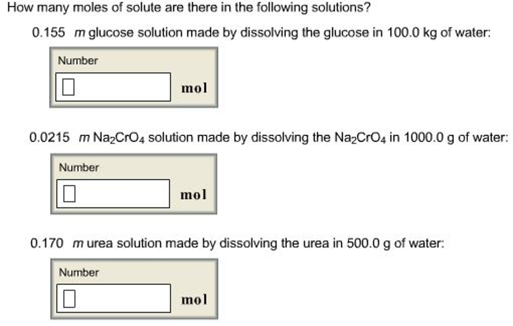 Solved: How Many Moles Of Solute Are There In The Followin... | Chegg.com