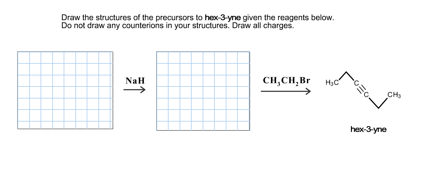 Solved Draw the structures of the precursors to hex-3-yne | Chegg.com