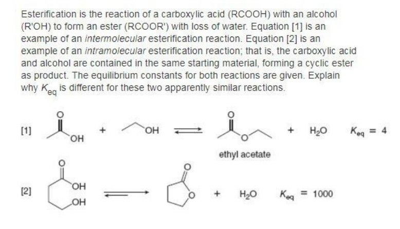 Solved Esterification is the reaction of a carboxylic acid | Chegg.com
