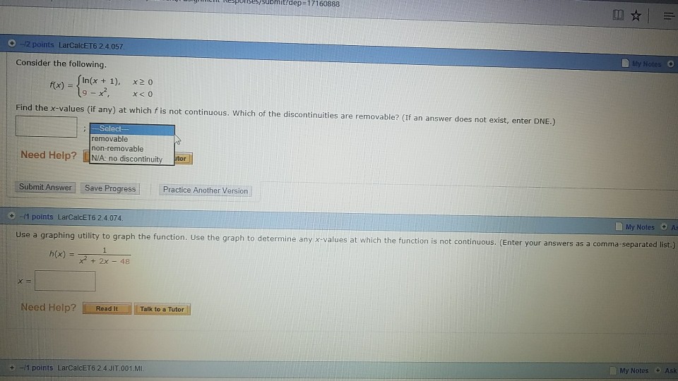 Solved Consider the following. f(x) = {ln(x + 1), x | Chegg.com