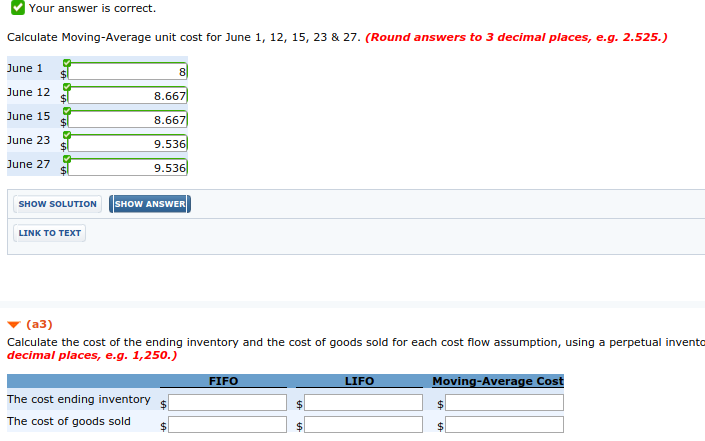 Solved Exercise 6-16 (Part Level Submission) Moath Company | Chegg.com