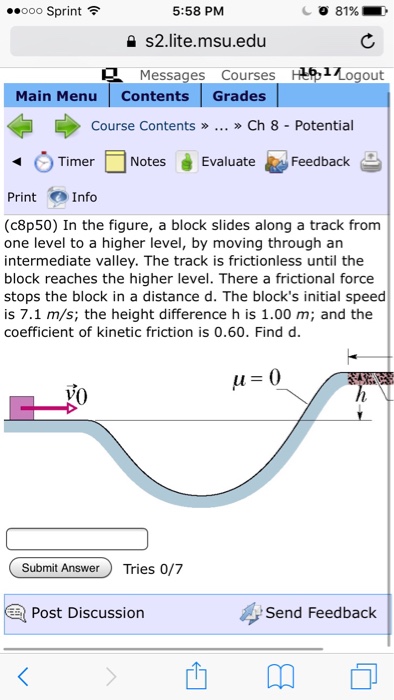Solved In the figure, a block slides along a track from one | Chegg.com