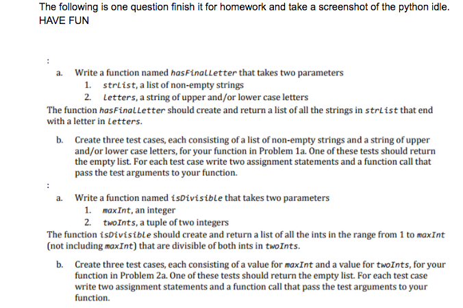 Solved The following is one question finish it for homework | Chegg.com