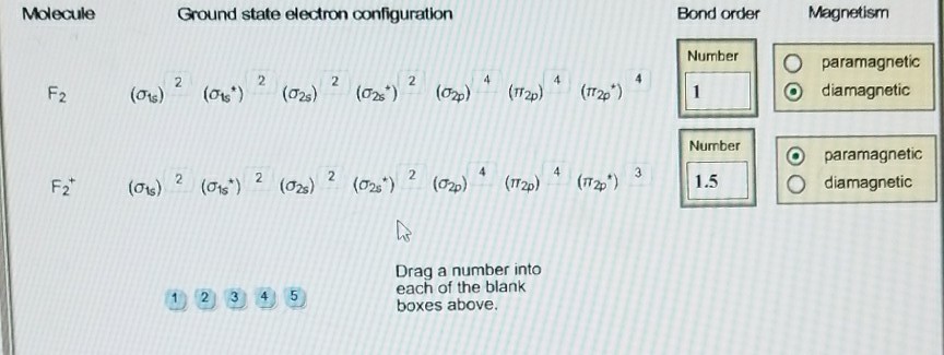 Solved Molecule Ground State Electron Configuration Bond