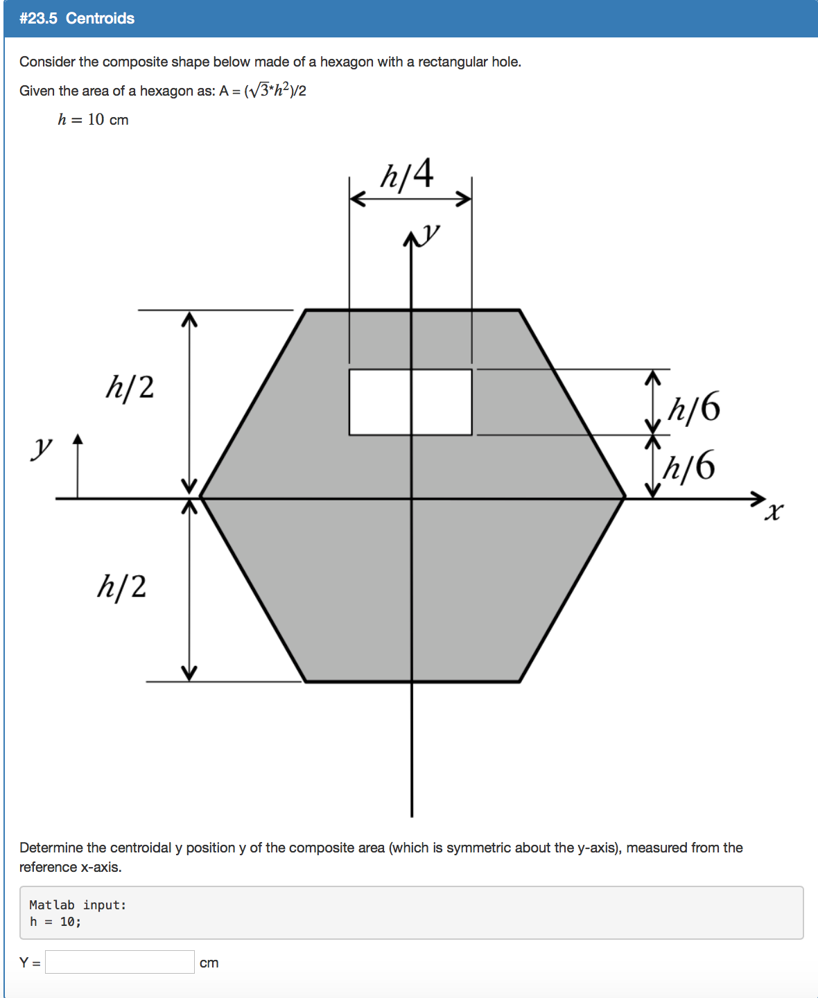 Solved Consider the composite shape below made of a hexagon | Chegg.com