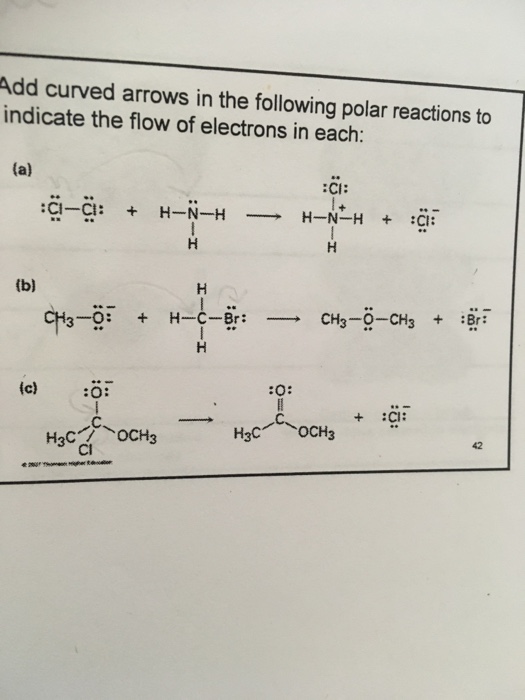 Solved Add curved arrows in the following polar reactions to | Chegg.com