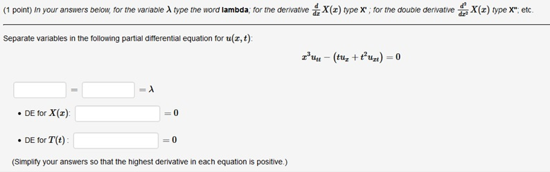 Solved In your answers below, for the variable lambda type | Chegg.com