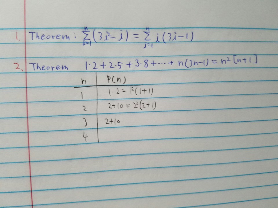 Solved Theorem: sigma^n_i = 1 (3 i^2 - i) = sigma^n_i = 1 (3 | Chegg.com