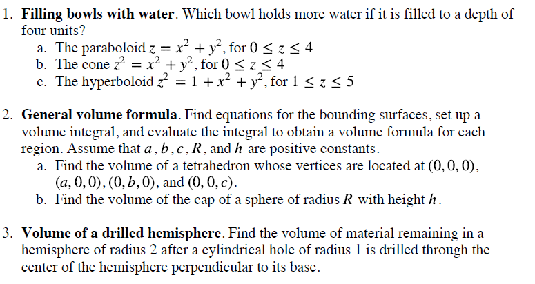 Solved 1. Filling bowls with water. Which bowl holds more | Chegg.com