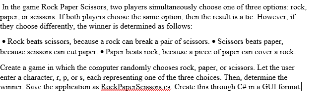 Solved In the game Rock Paper Scissors, two players | Chegg.com