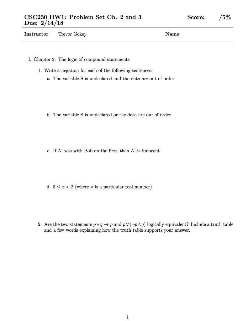 Solved CSC 230 HW1 | Chegg.com Solved CSC 230 HW1 | Chegg.com