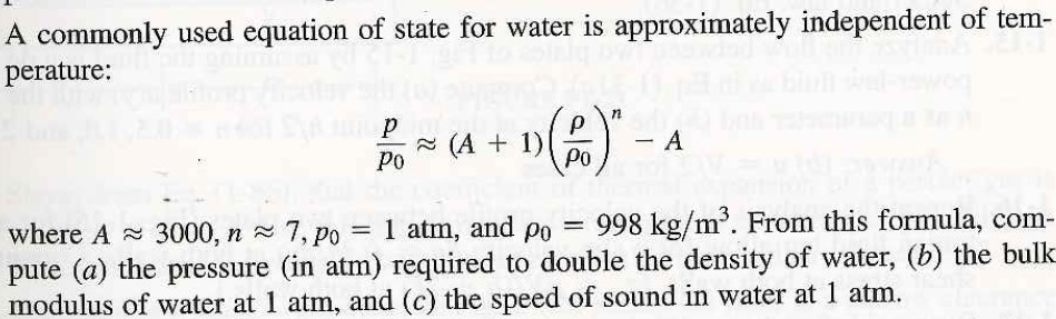 Solved A commonly used equation of state for water is | Chegg.com
