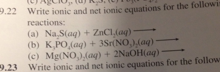 Solved Write ionic and net ionic equations Na_2S(aq) + | Chegg.com