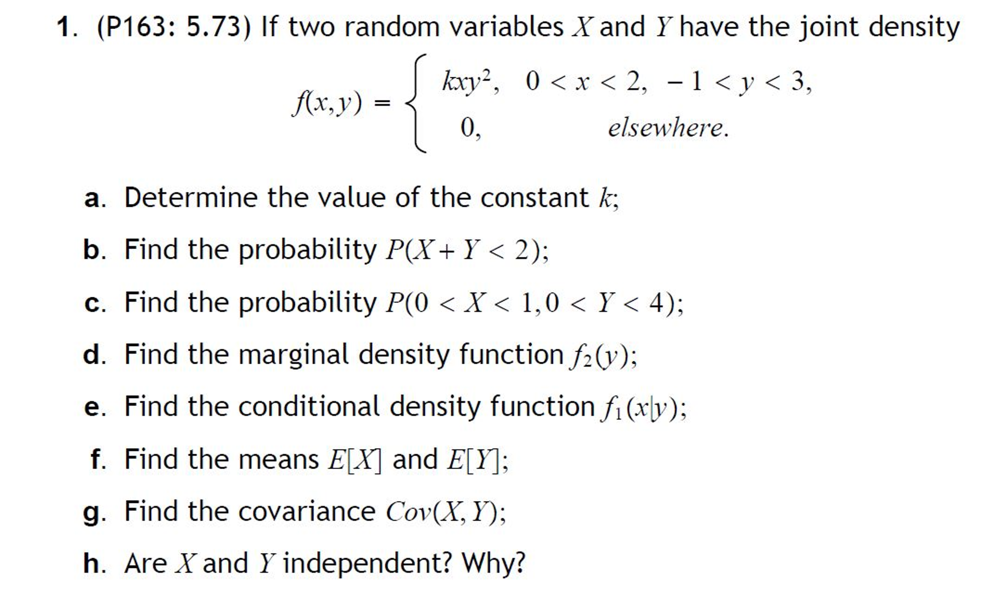 Solved If Two Random Variables X And Y Have The Joint