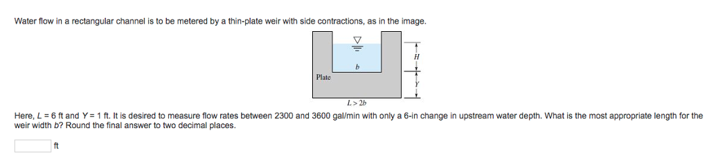 Solved Water flow in a rectangular channel is to be metered | Chegg.com