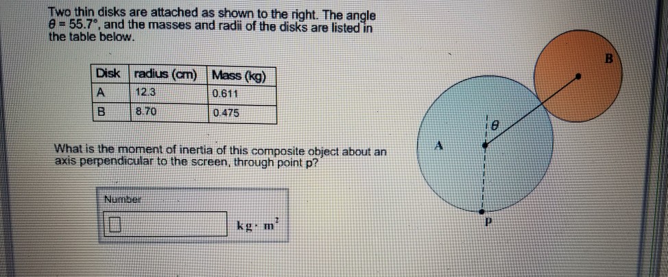 Solved Two thin disks are attached as shown to the right. | Chegg.com