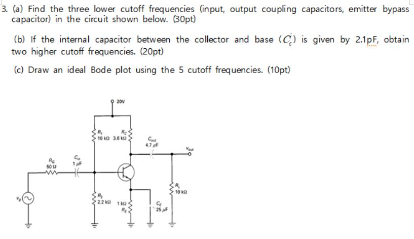Solved 3. (a) Find the three lower cutoff frequencies | Chegg.com